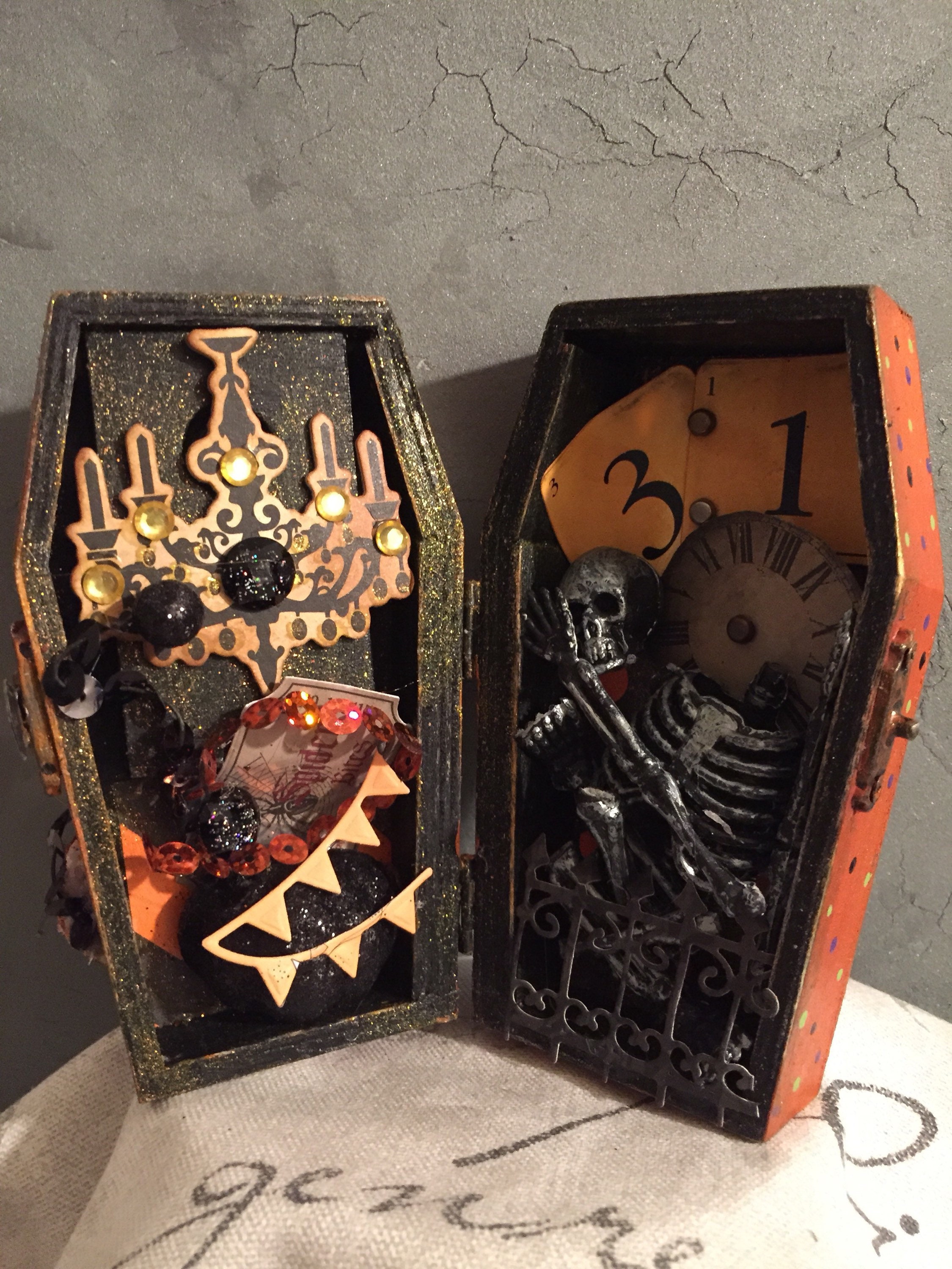 Coffin mini coffin gothic Halloween decor skeleton | Etsy