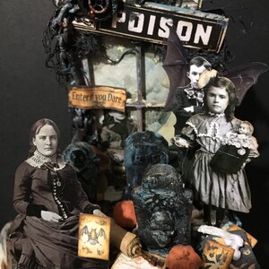 Halloween Miniature Diorama Steampunk Mixed Media Art Assemblage Gothic ...
