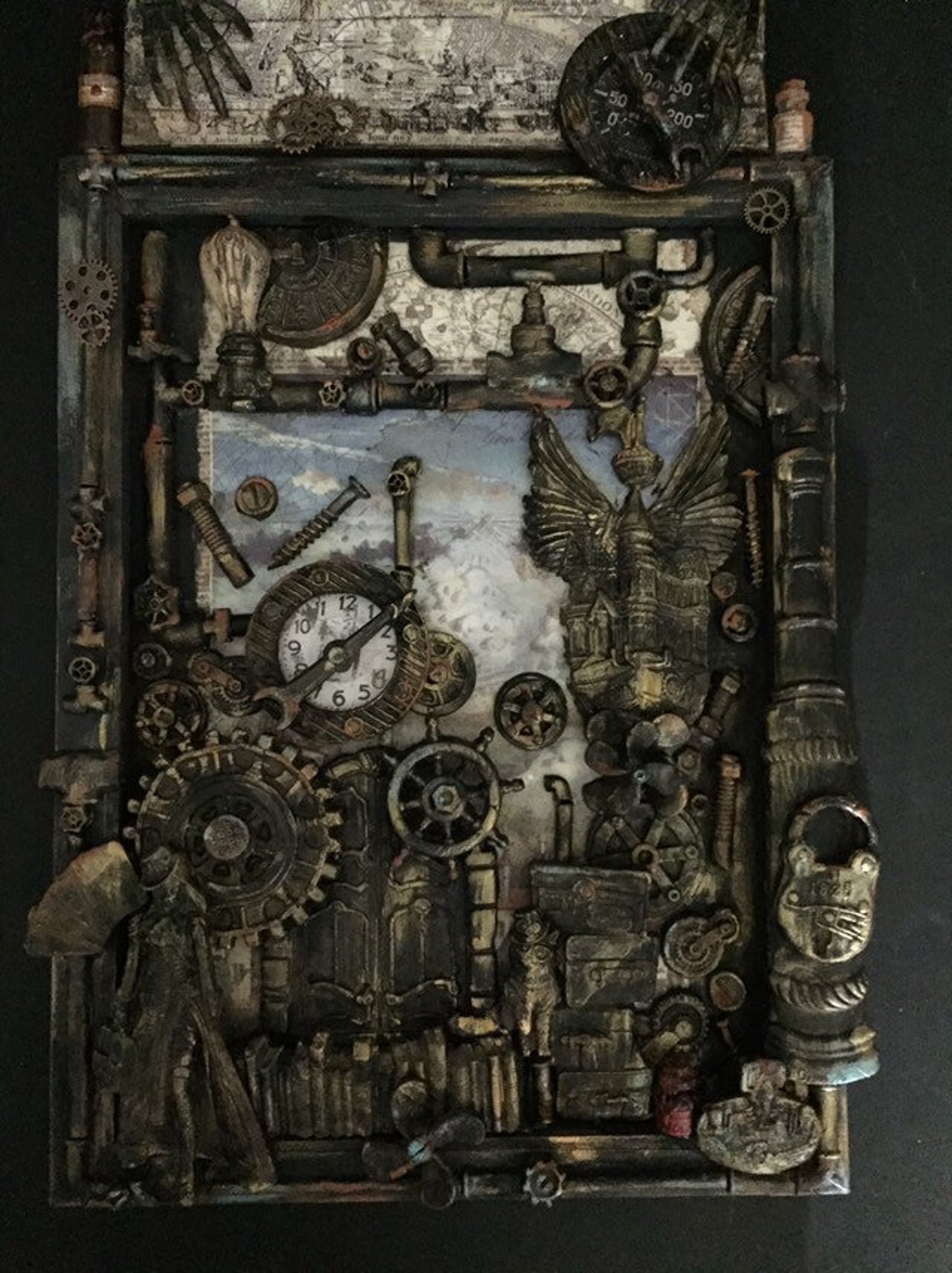 Steampunk Mixed Media Artmixed Media Art Collage Canvas - Etsy