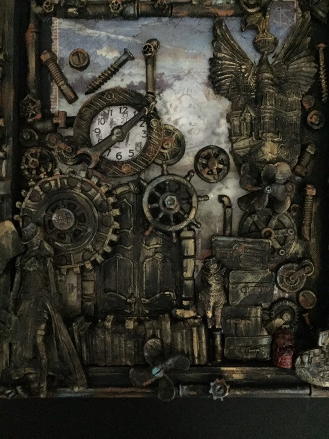 Steampunk Mixed Media Artmixed Media Art Collage Canvas - Etsy