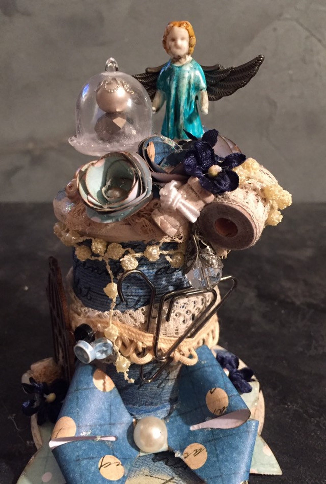 Altered Spool Mini Mixed Media Assemblage Miniature Diorama - Etsy