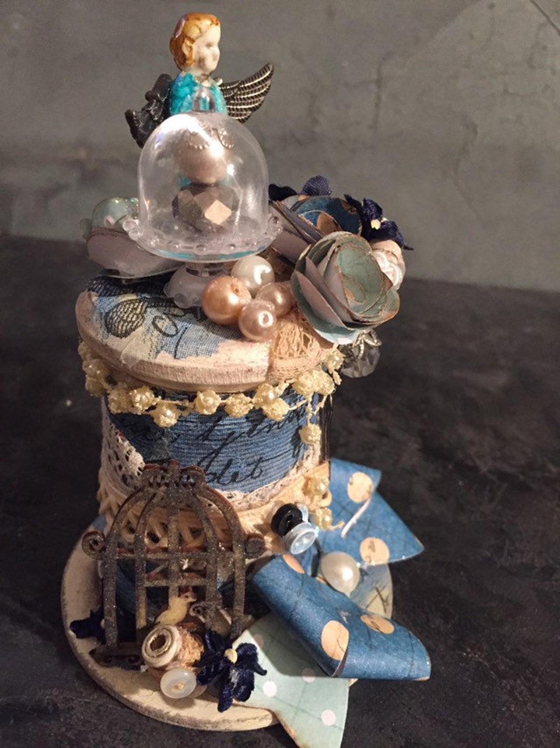 Altered Spool Mini Mixed Media Assemblage Miniature Diorama - Etsy