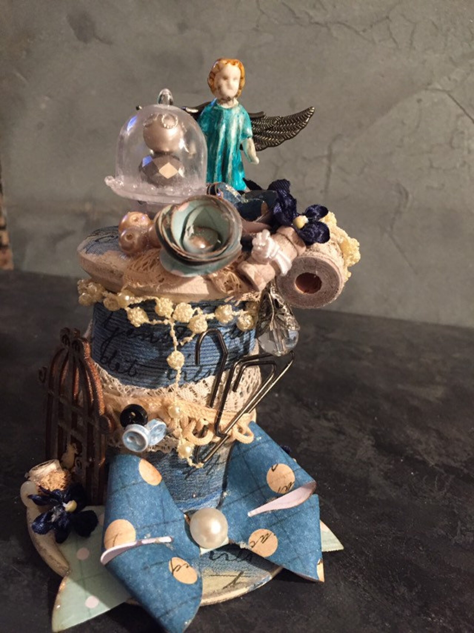 Altered Spool Mini Mixed Media Assemblage Miniature Diorama - Etsy