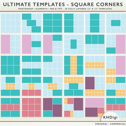 Rounded Corner Photo Templates SET 2 Eight 12 X | Etsy