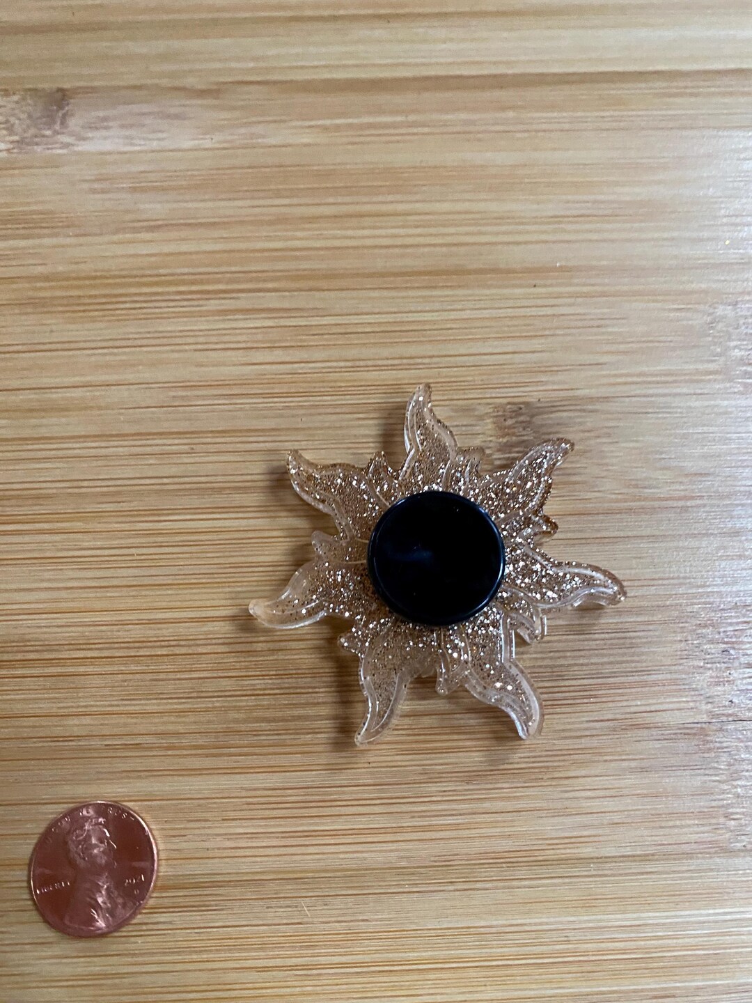 One Handmade Gold Glitter Spinner Fidget Toy. (YC#16). FREE SHIPPING - Etsy