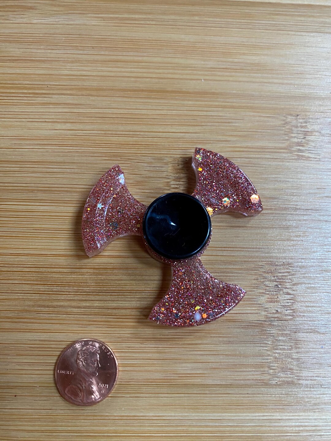 One Handmade Pink Glitter Spinner Fidget Toy. (YC#18). FREE SHIPPING - Etsy