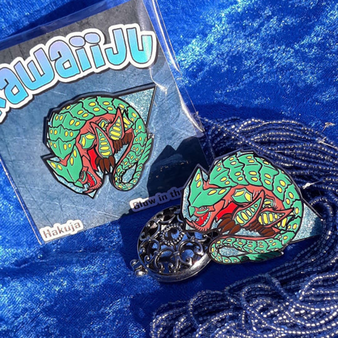 Hakuja Kaiju Glow in the Dark Kaiju Lapel Pin Interlocking - Etsy