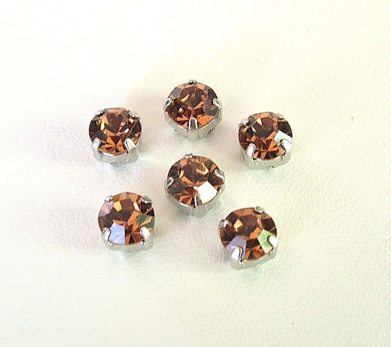 Set of 6 Vintage Light Smoked Topaz 6mm Swarovski Chaton - Etsy
