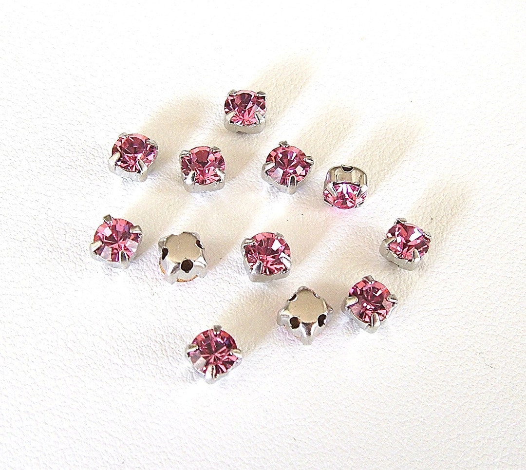 Set of 12 Rose 4.6mm Chaton Montees,1028 Sew on Rhinestones, SS19 ...