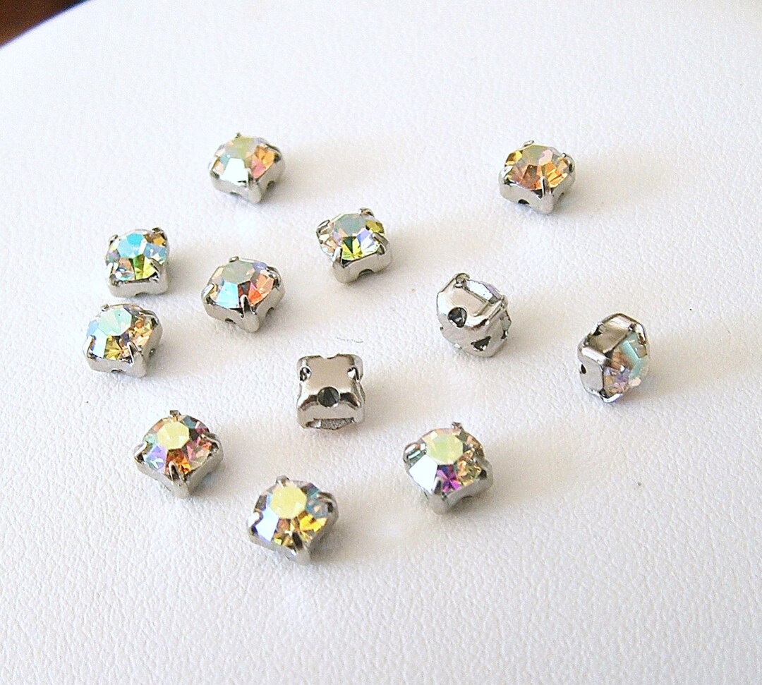 Crystal AB Rhinestones, 4.6mm, Lot of 12, SS19, Chaton Montees, SS19 ...