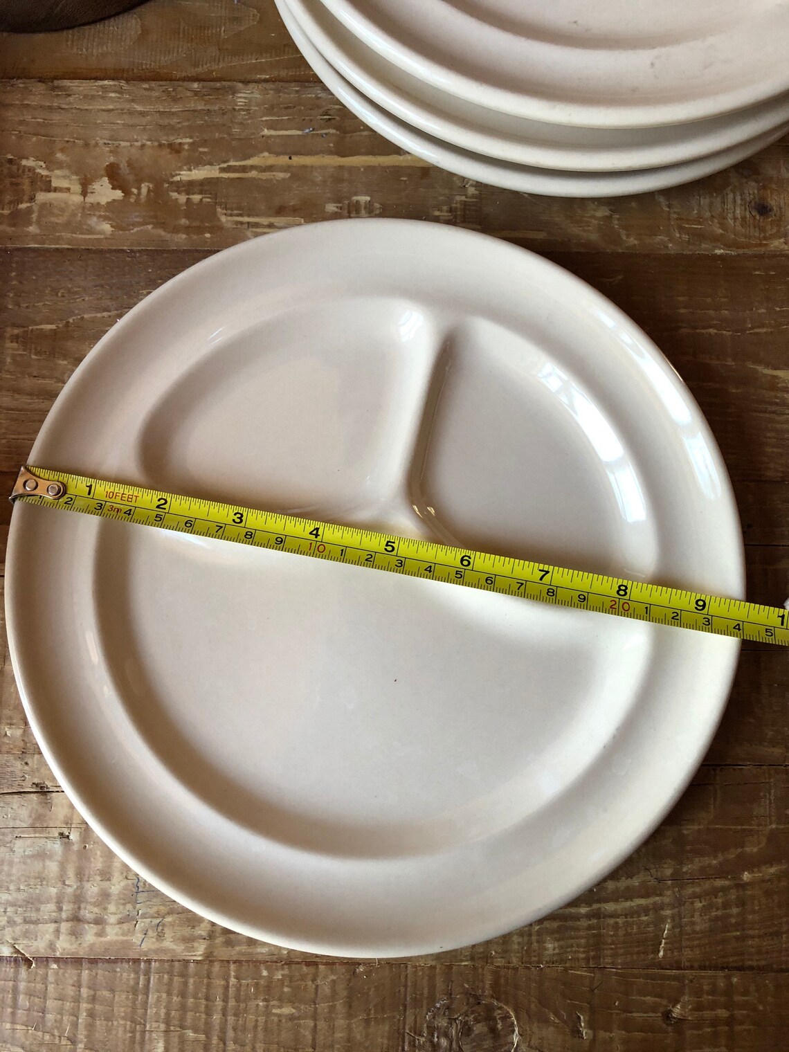 Vintage Wallace China 9.5” Tan/beige Plate 14-W 1948 Los Angeles CA Set ...