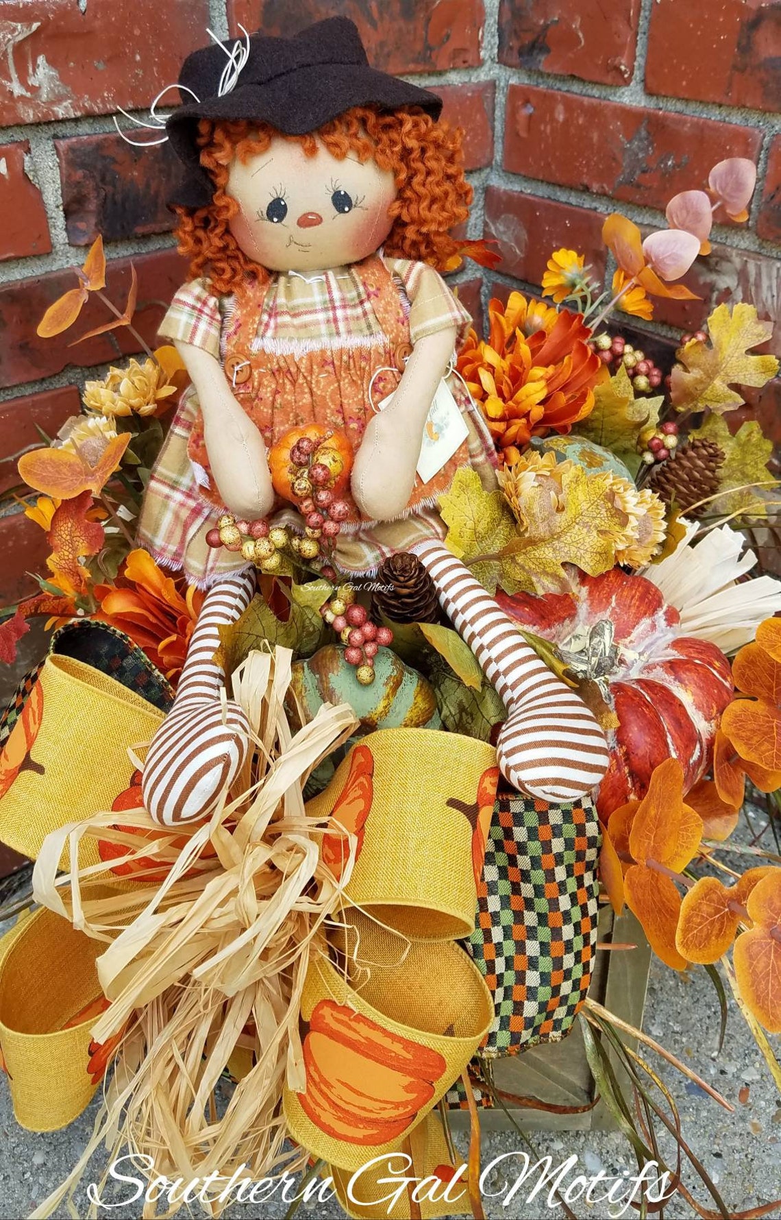 Fall decor Fall farmhouse decor pumpkin floral arrangement | Etsy