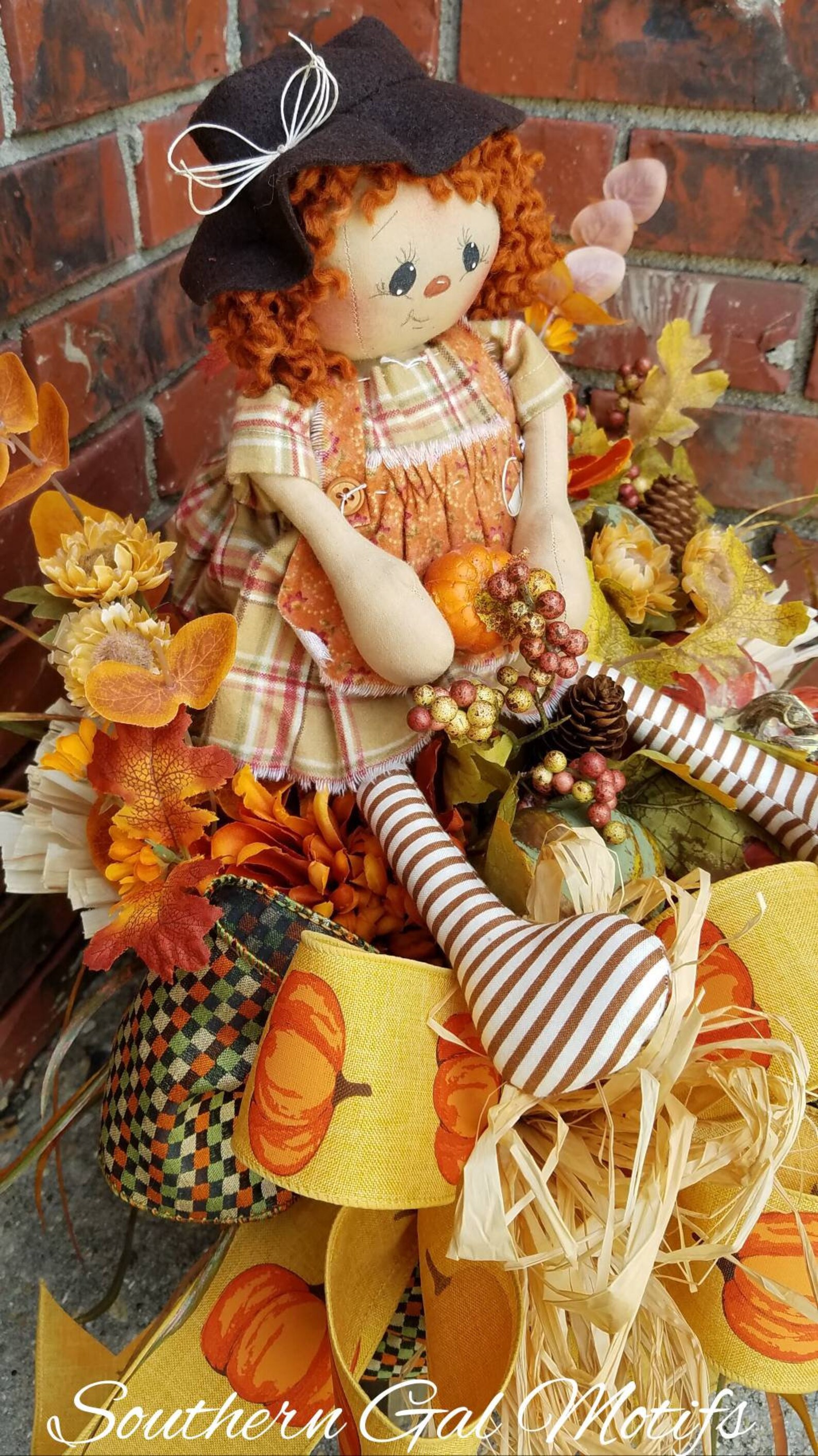 Fall decor Fall farmhouse decor pumpkin floral arrangement | Etsy