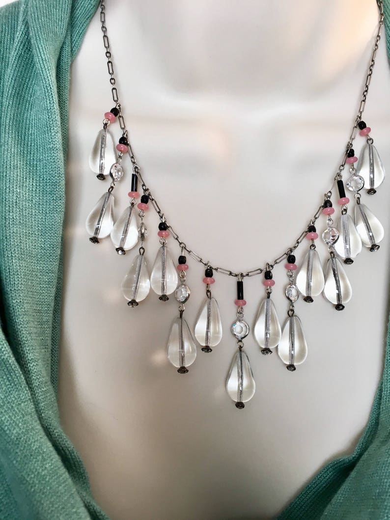 Antique Crystal Statement Necklace - Etsy