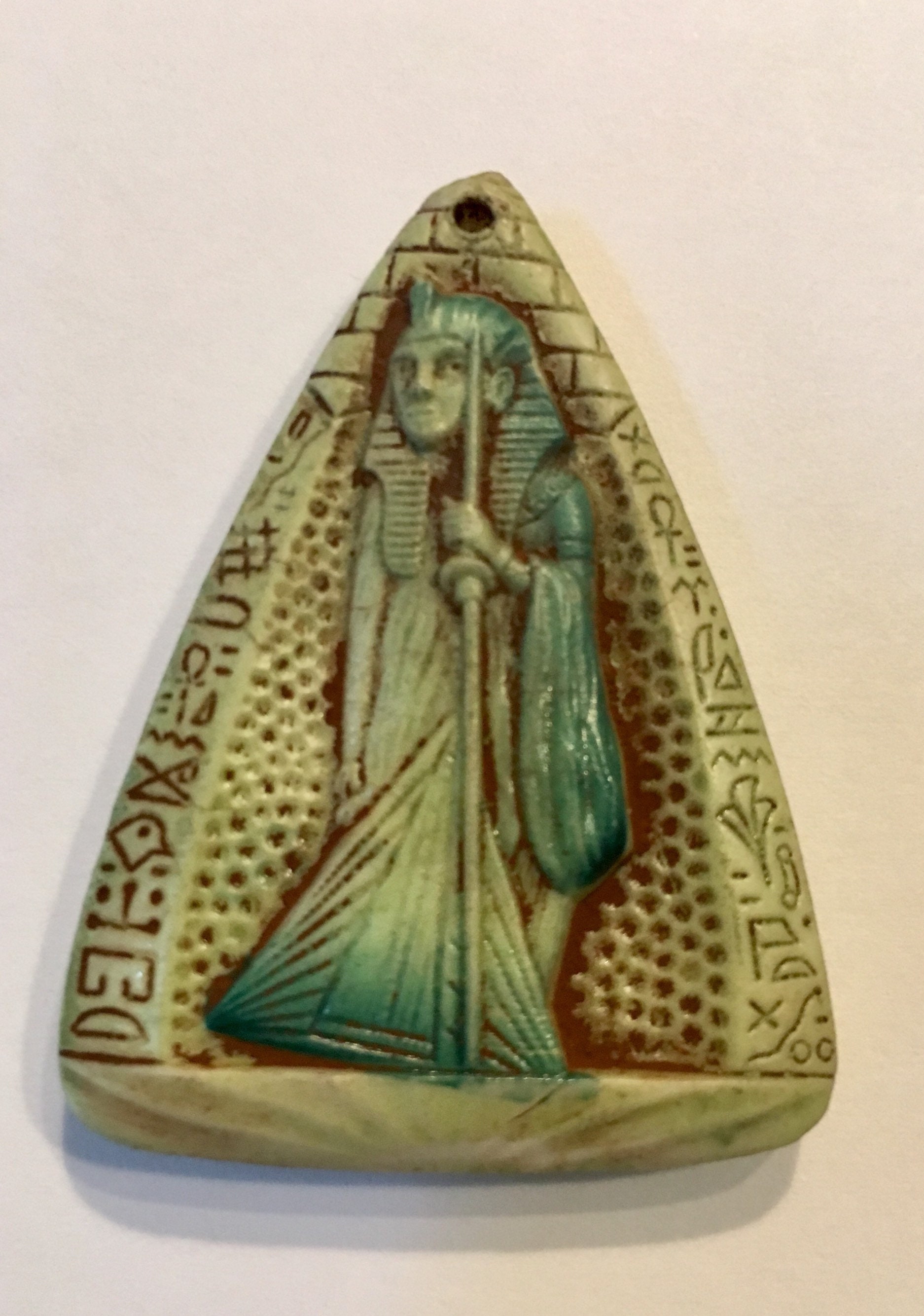 SALE Max Neiger, Egyptian Revival, Tutankhamen Pendant, Green Pendant ...