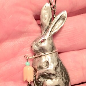 Rabbit Pendant, Bunny Lover Gift, Rabbit Gift, Vintage Sterling Bunny ...
