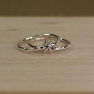 Sterling Silver Double Fidget Ring: Handmade Knot Bead Spinner Anxiety ...