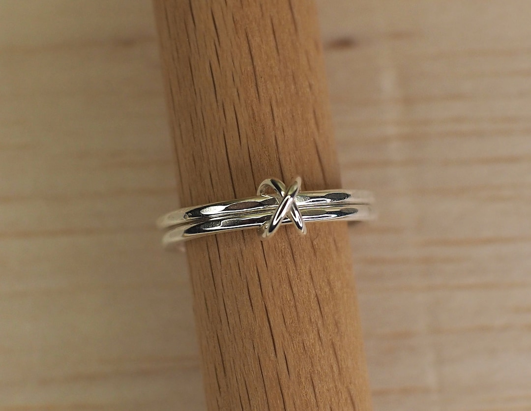 Sterling Silver Double Fidget Ring, Double Band Spinner Ring, Anxiety ...