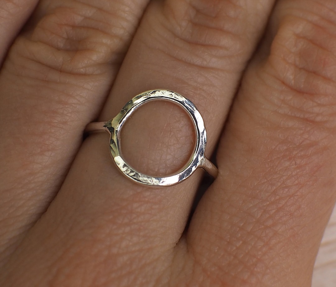 Sterling Silver Circle Ring, Silver Ring, Statement Ring, Circle Ring ...