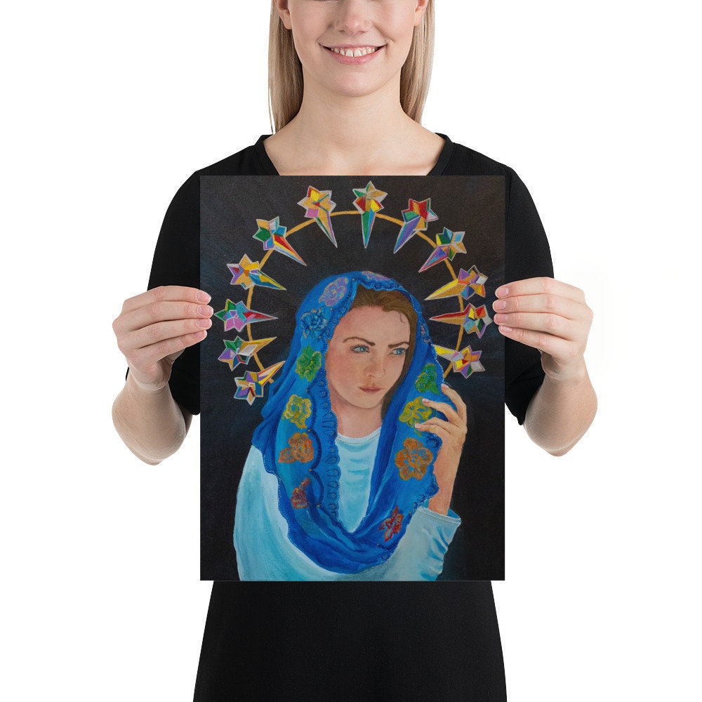 Mary Queen of Heaven Poster - Etsy