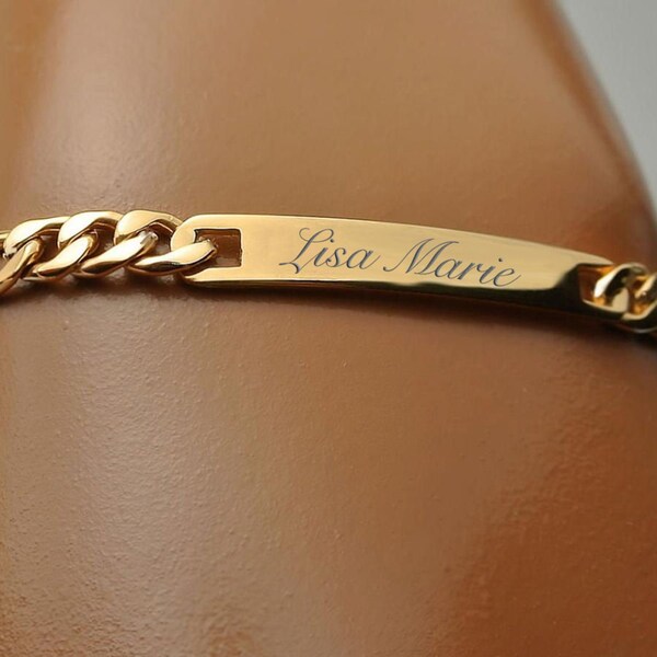 Gold Id Bracelet - Etsy