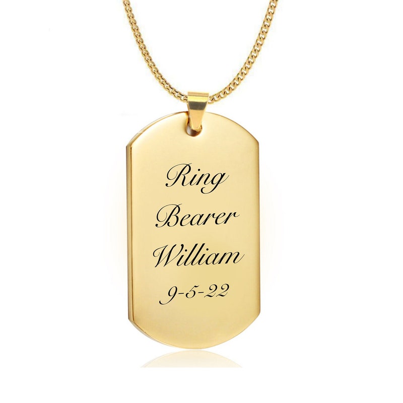 Gold Dog Tag - Etsy