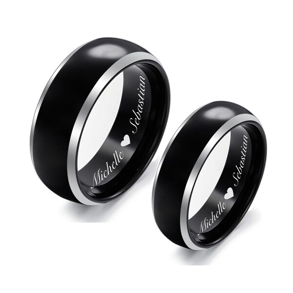 Black Titanium Rings - Etsy