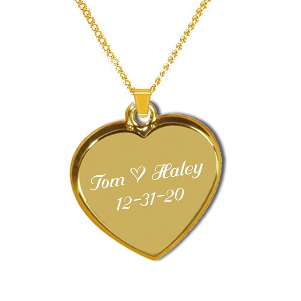 Custom Heart Necklace Etsy