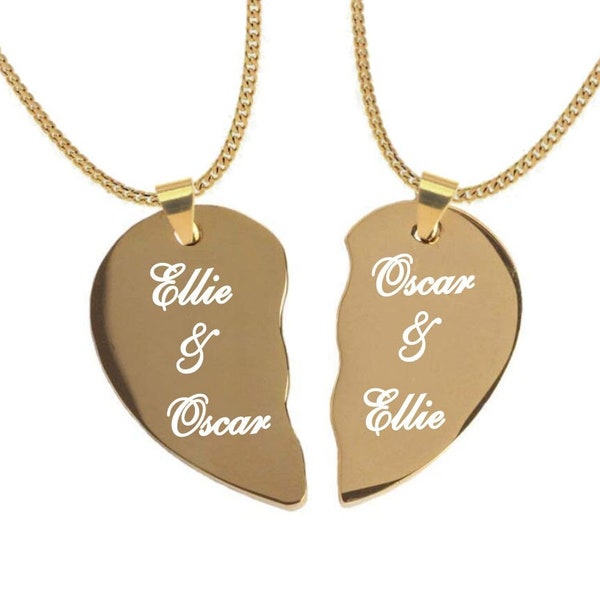 Broken Heart Necklace Personalized - Etsy