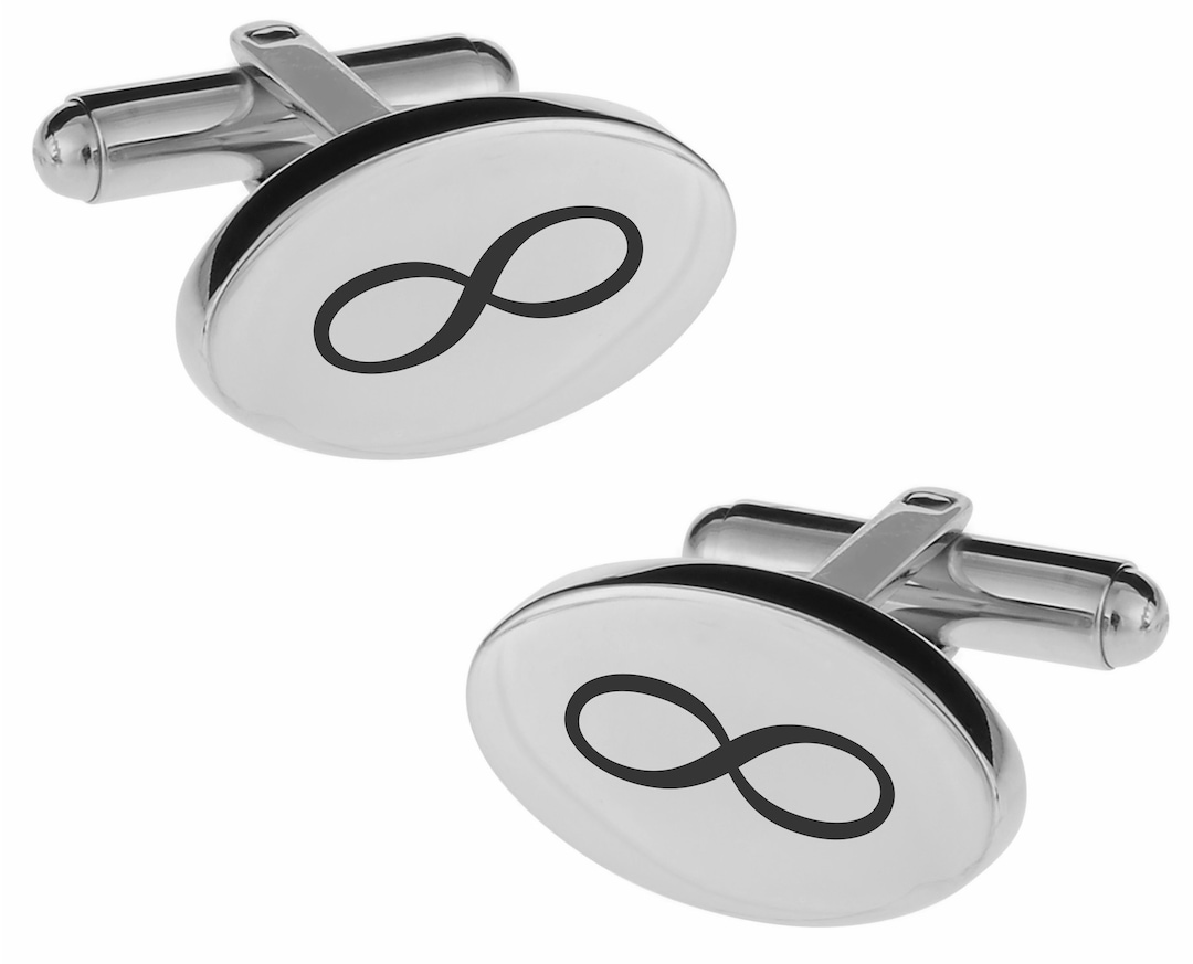 Engraved Silver Infinity Cufflinks Forever Love Cufflinks - Etsy
