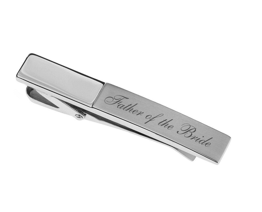 Engraved Tie Clip Personalized Tie Clip Silver Tie Clip Tie - Etsy