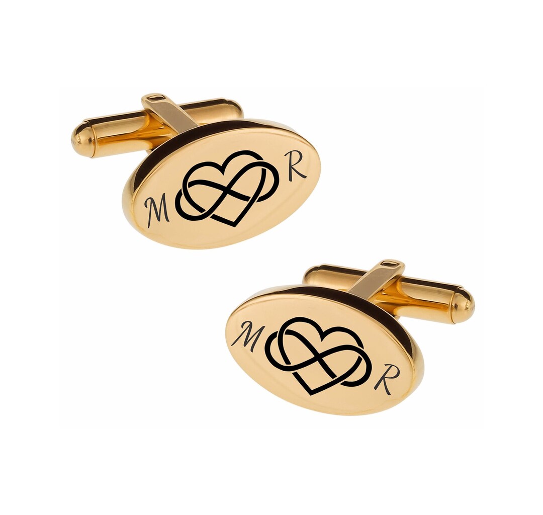 Engraved Gold Infinity Cufflinks Forever Love Cufflinks Personalized ...
