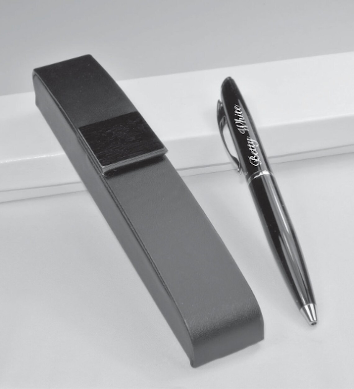 Personalized Black Enamel Ballpoint Pen Custom Engraved Free - Etsy