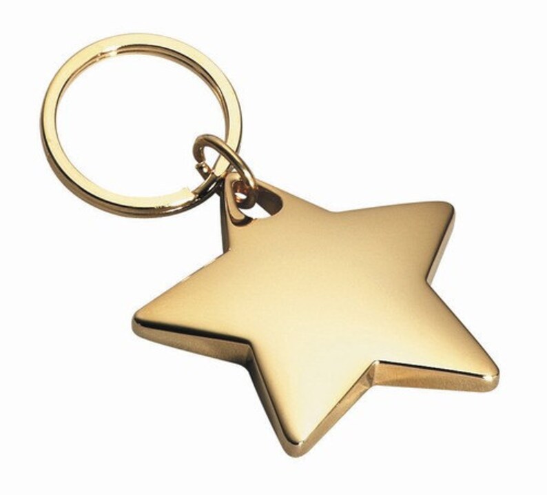 Personalized Gold Star Keychain Engraved Free - Etsy