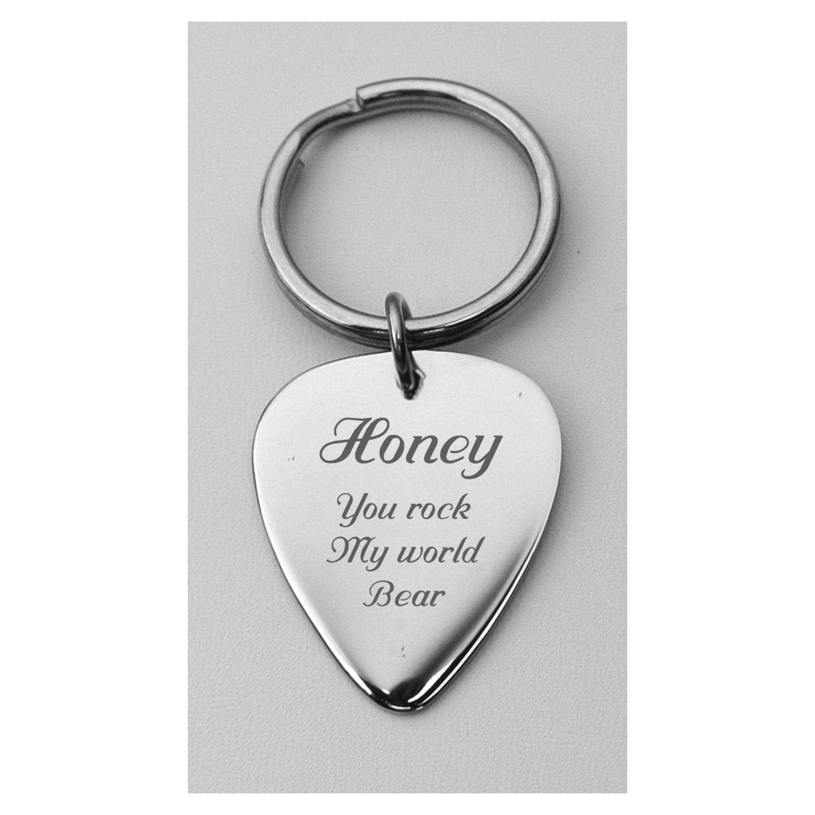 Personalized High Polished Stainless Steel Guitar Pick Key - Etsy