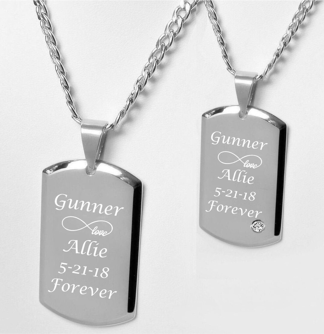Custom Dog Tag Set, Couples Necklaces, Silver Dog Tag Set, Best Friends ...