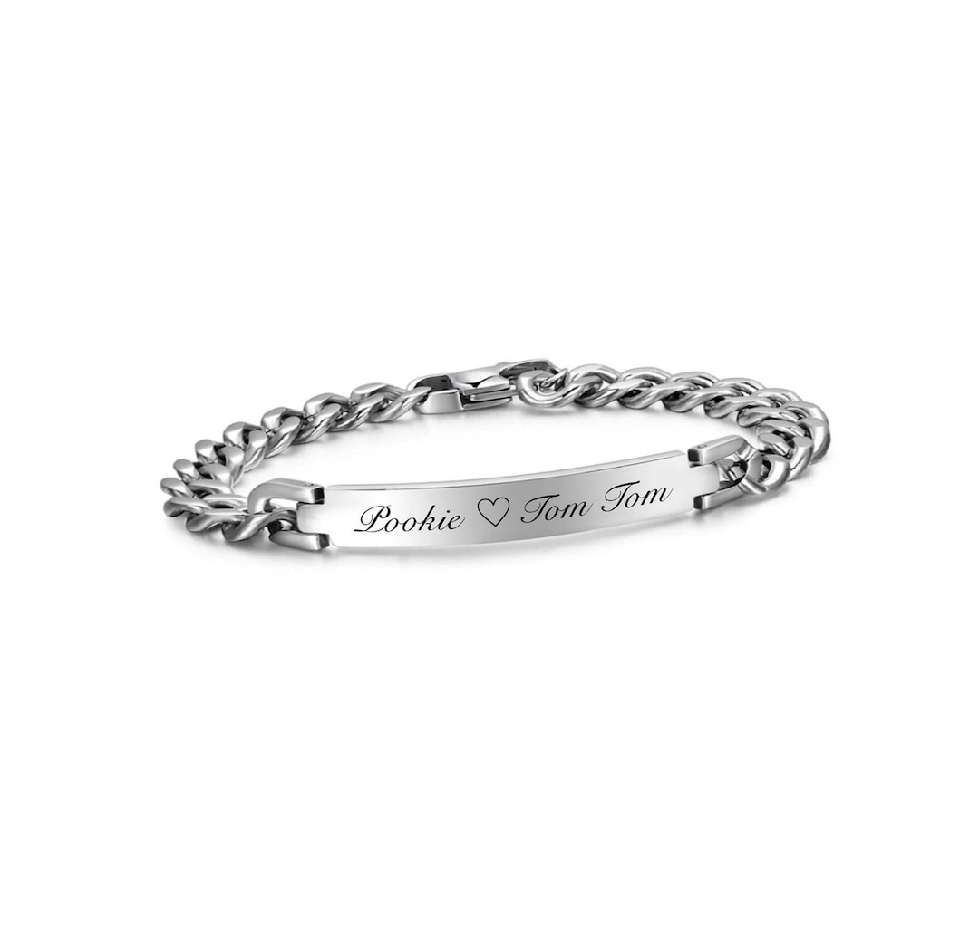 Personalized Bracelet, Ladies Engraved Engraved Silver ID Bracelet ...