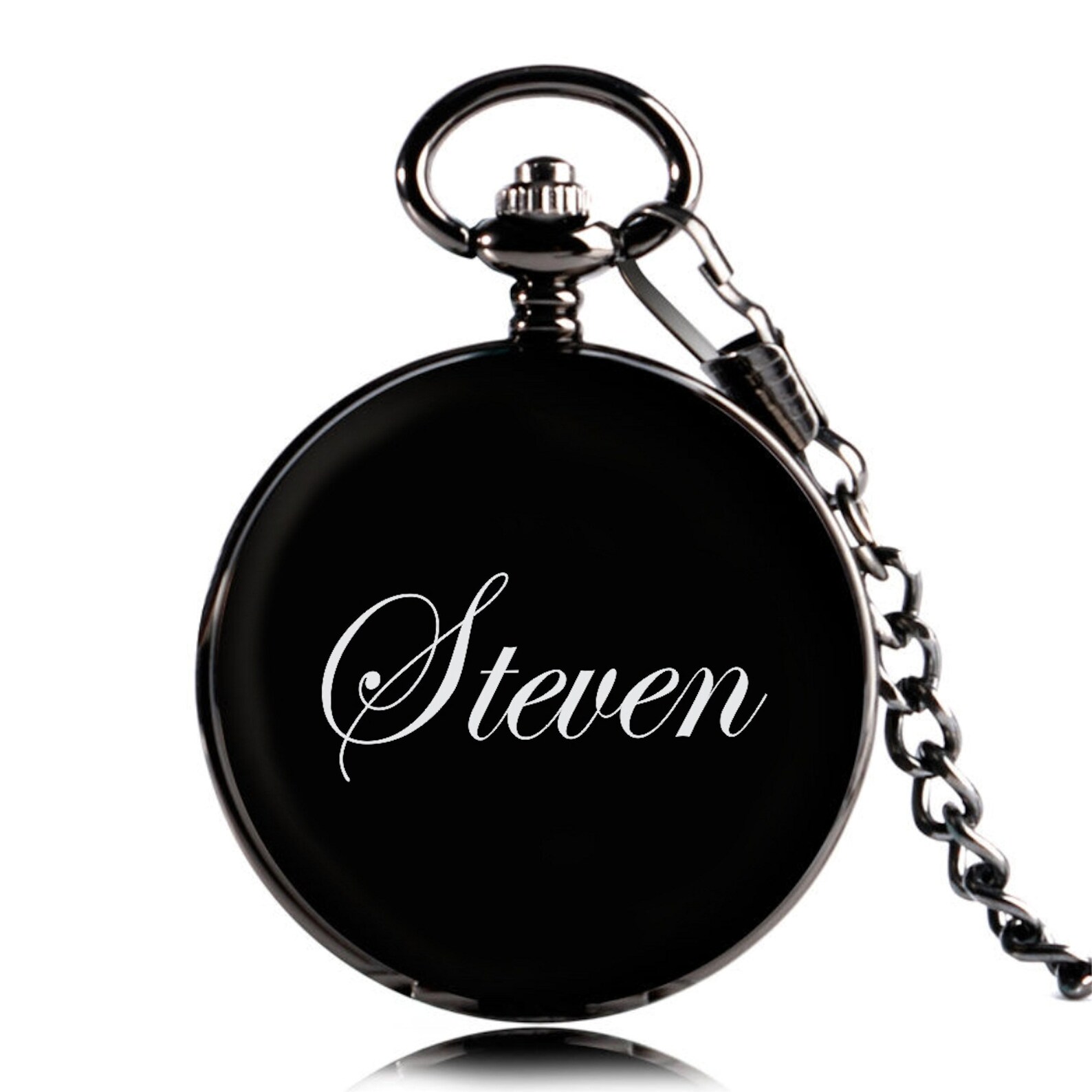 Engraved Pocket Watch Personalized Black Matte Pocket Watch - Etsy