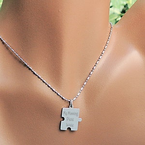 Puzzle Piece Necklace, Personalized Puzzle Necklaces, Silver Puzzle ...