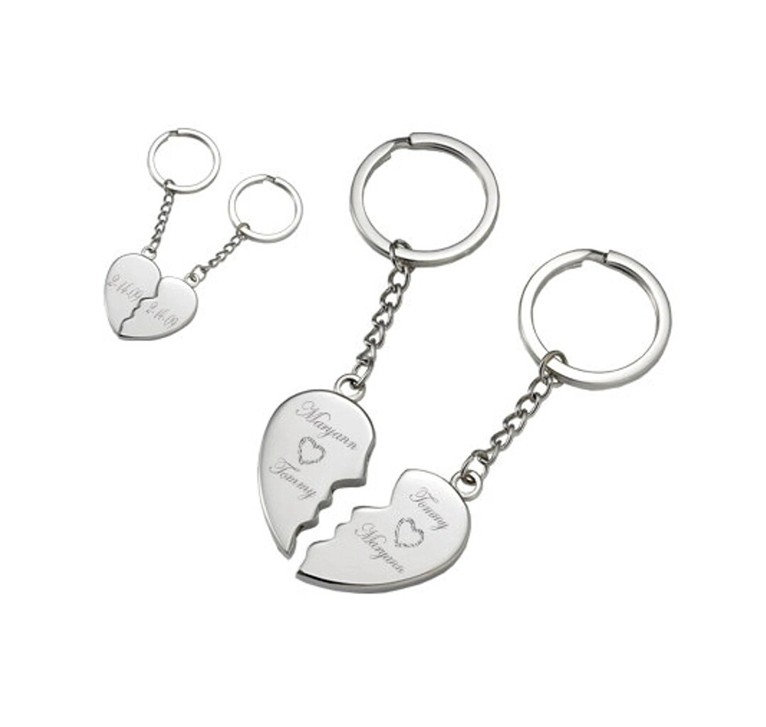 Best Friends Keychain, Couples Keychain, Broken Heart Keychain ...