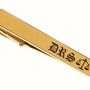 Engraved Gold Scales of Justice Tie Clip Gift for Lawyer Law School ...