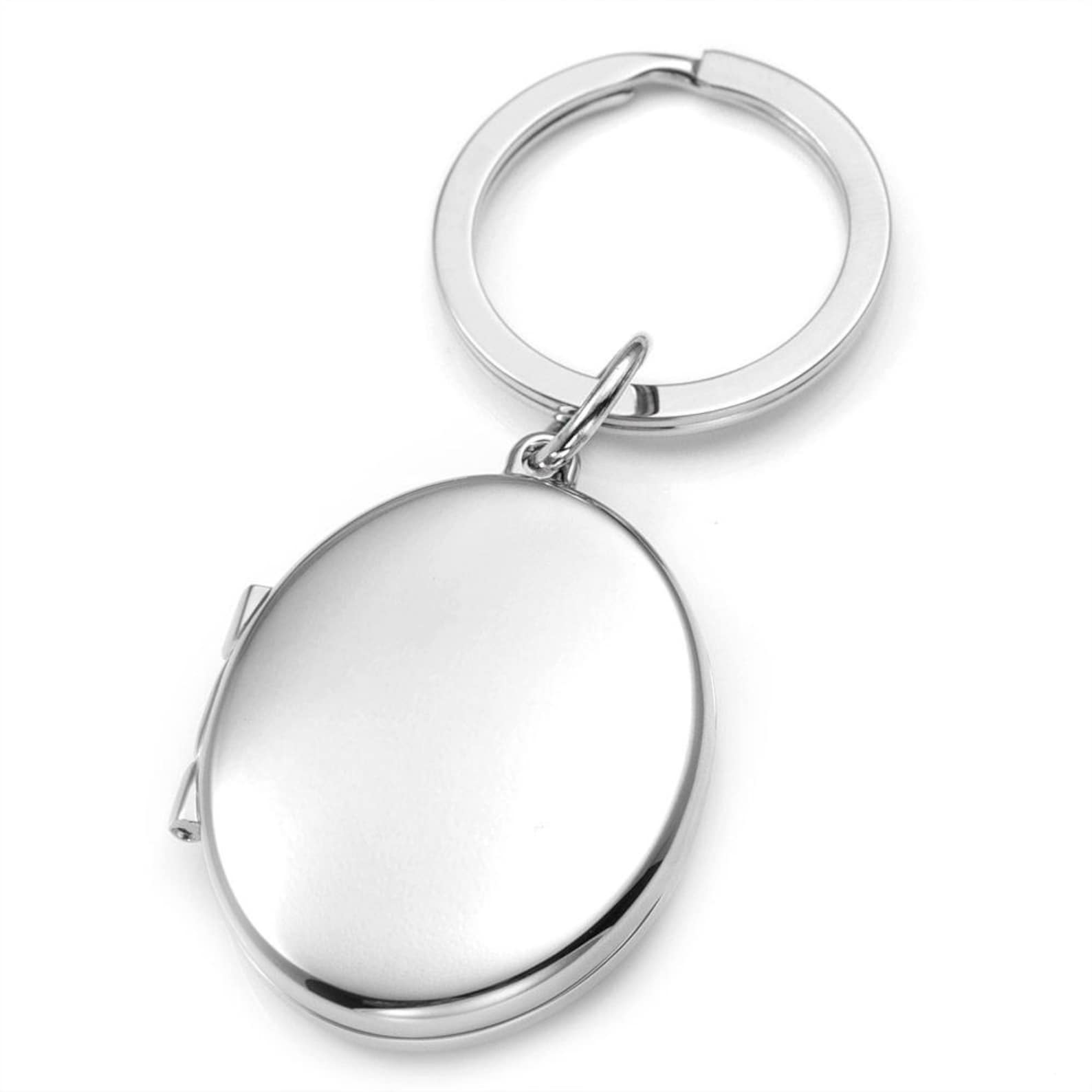 Personalized Silver Photo Frame Locket Keychain, Engraved Picture ...