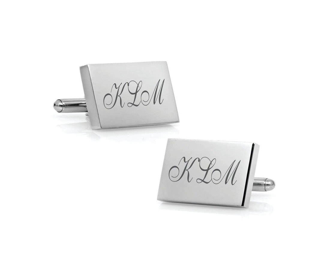 Personalized Engraved Cufflinks, Stainless Steel Monogram Cuff Links ...