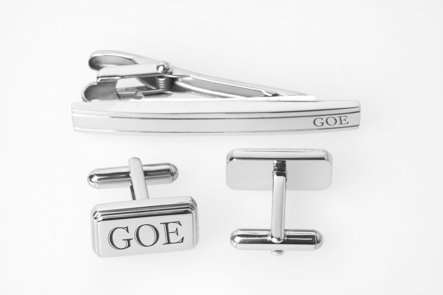 Personalized Cufflinks Engraved Tie Clip Cufflink & Tie Clip - Etsy