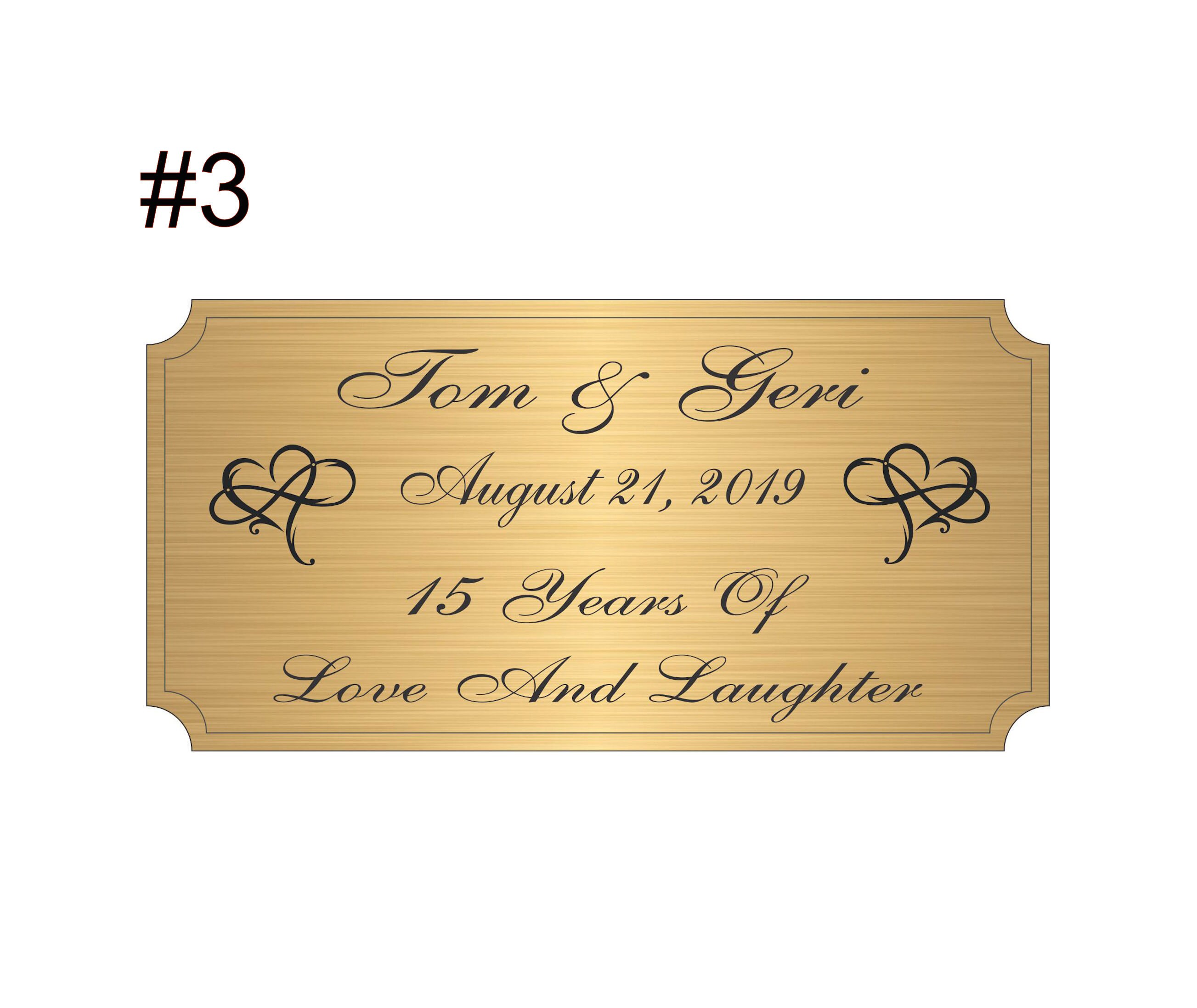 Engraved Solid Brass Plate Personalized Memorial Plaque - Etsy