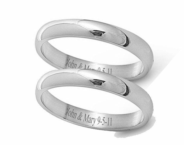 Personalized Ring Sterling Silver Ring Engraved Wedding Band Engraved ...