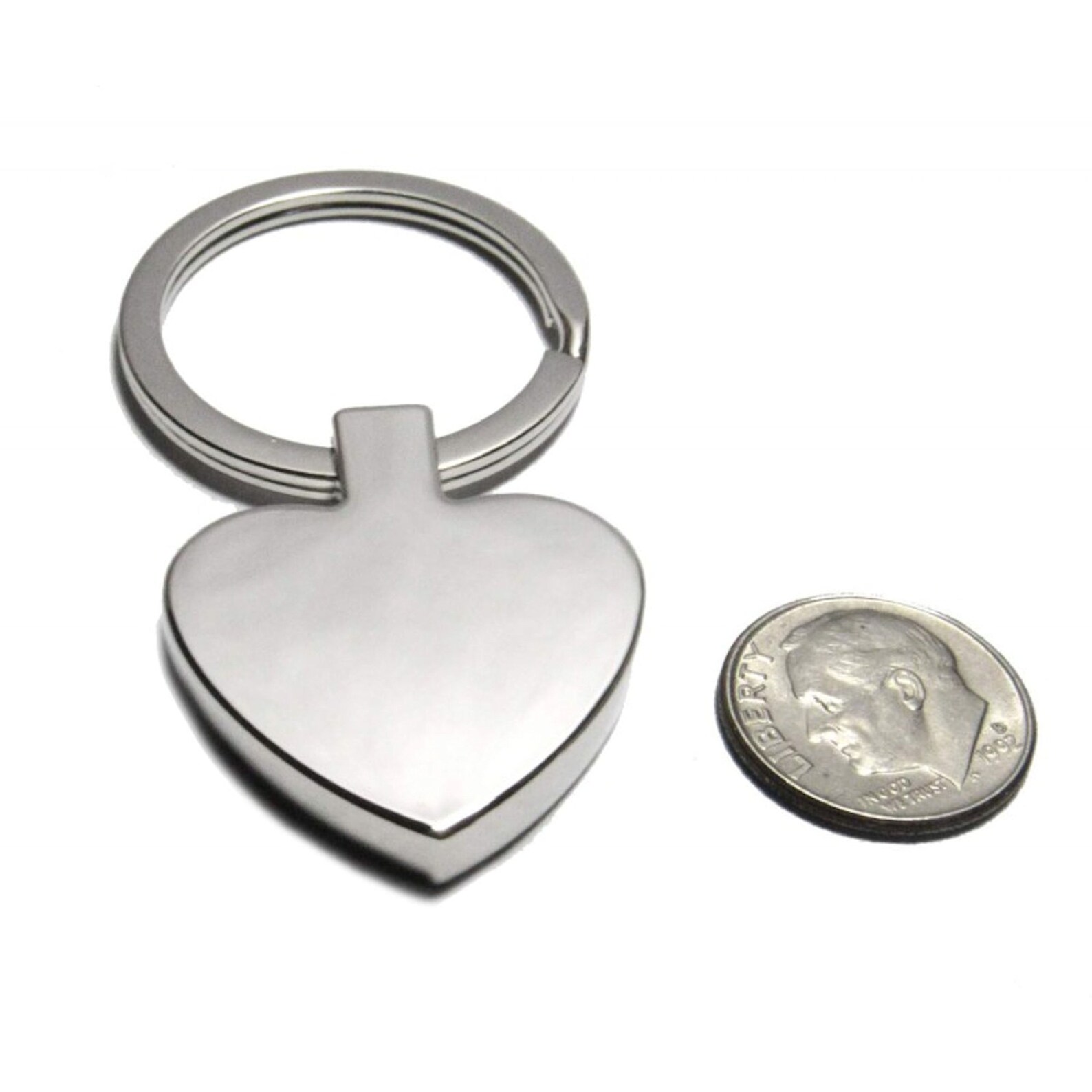 Personalized Silver Heart Keychain Engraved Free - Etsy