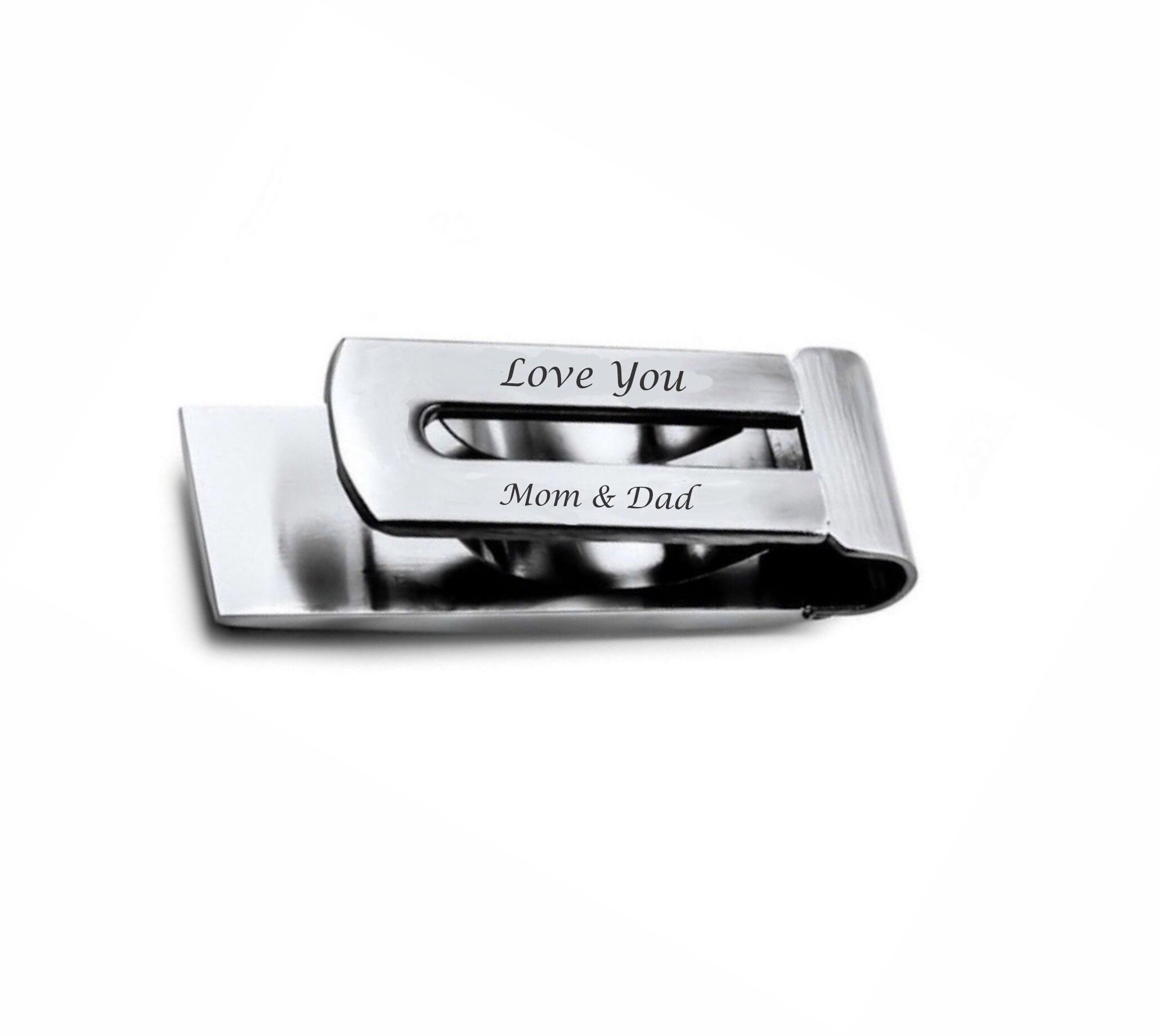 Engraved Stainless Steel Money Clip - Personalized Gift for Him, Father ...