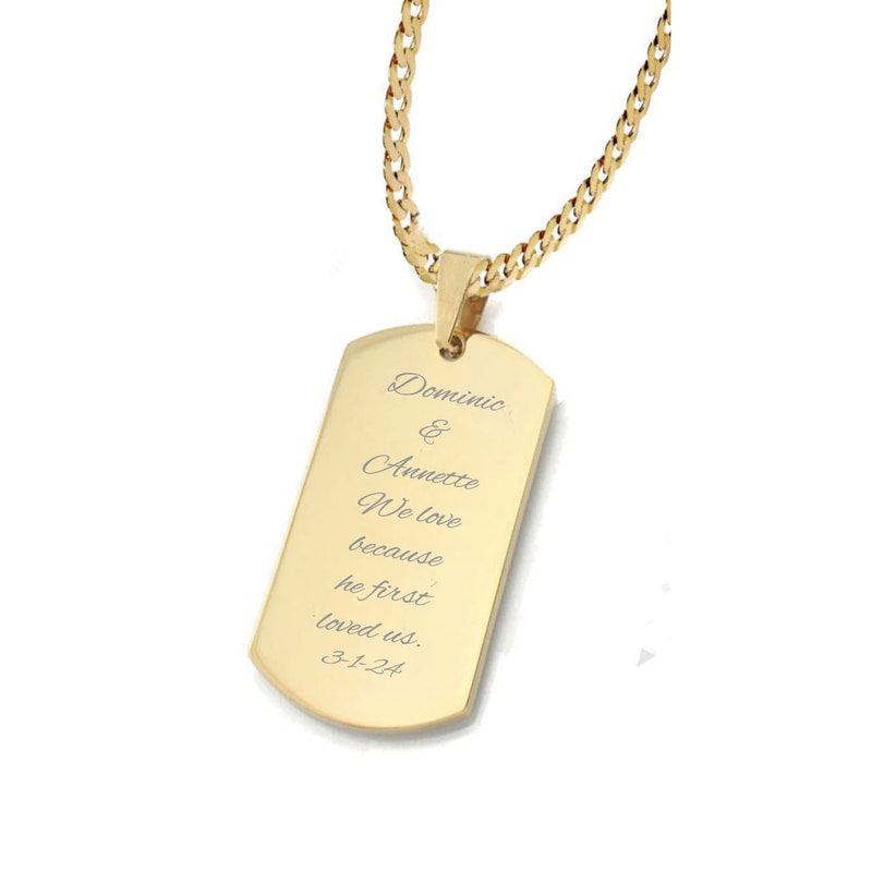 Gold Dog Tag - Etsy