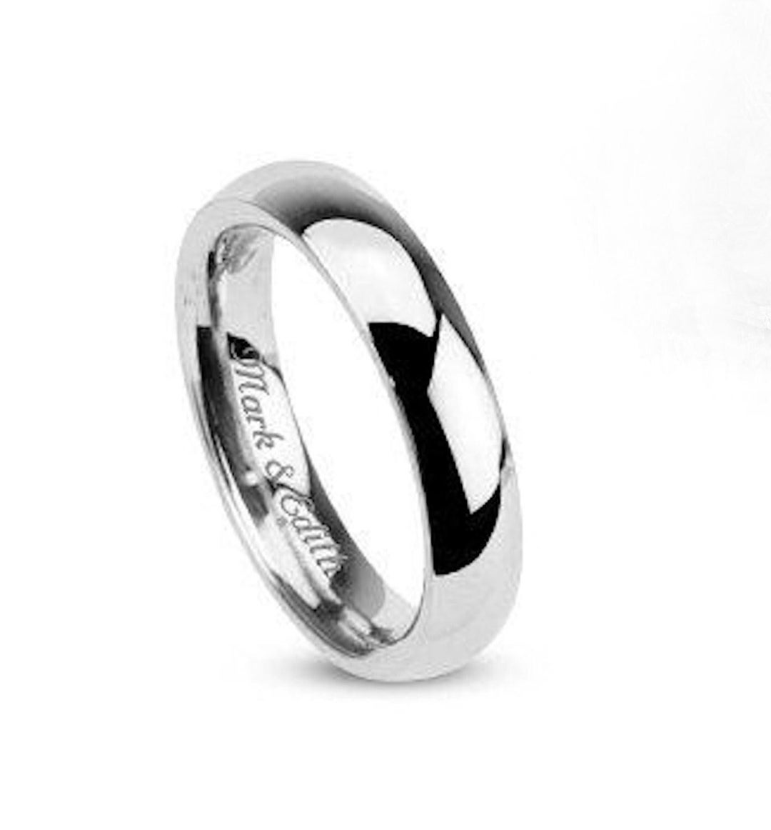 Personalized Ring Silver Band Engraved Ring Stainless Steel Custom Ring ...
